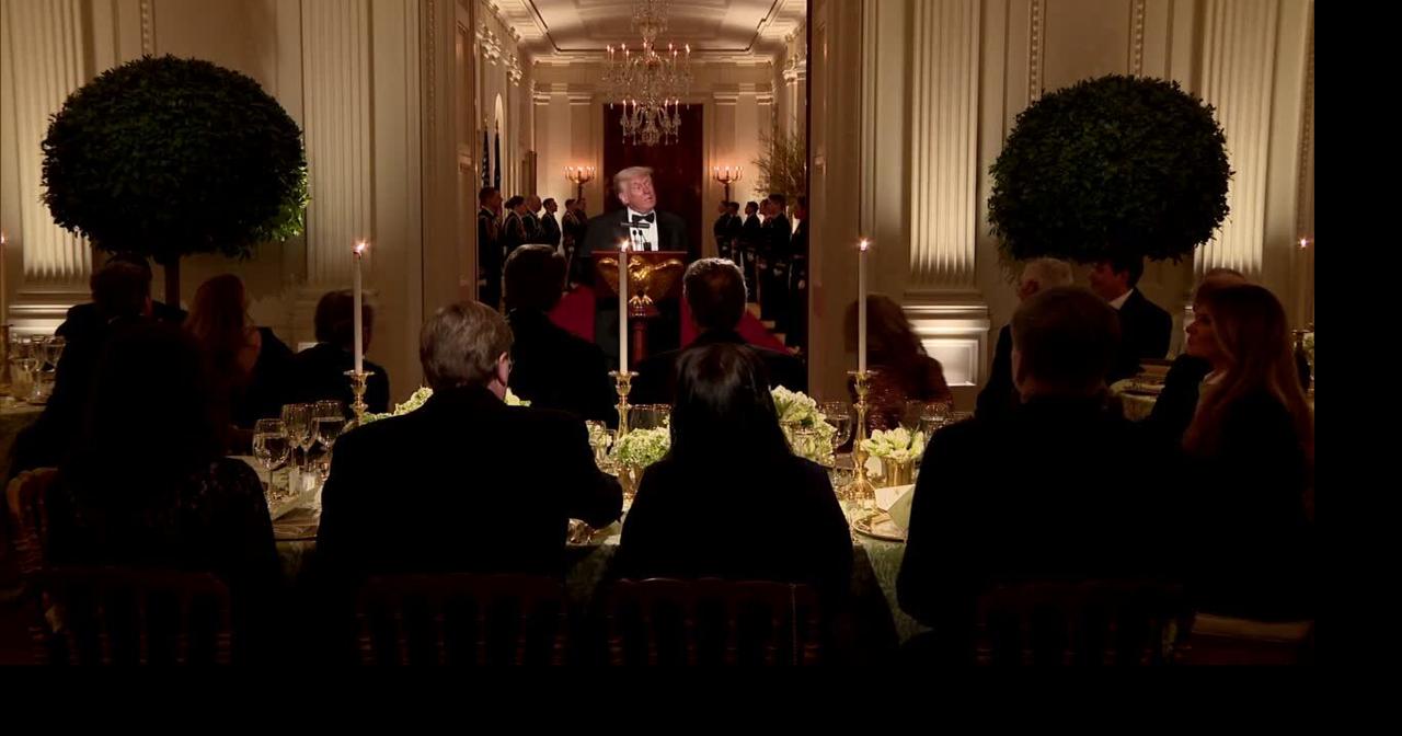 Donald Trump hosts dinner for governors at the White House | Video ...