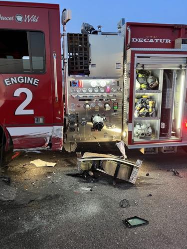 Decatur Fire & Rescue engine damaged after being hit on highway | News ...