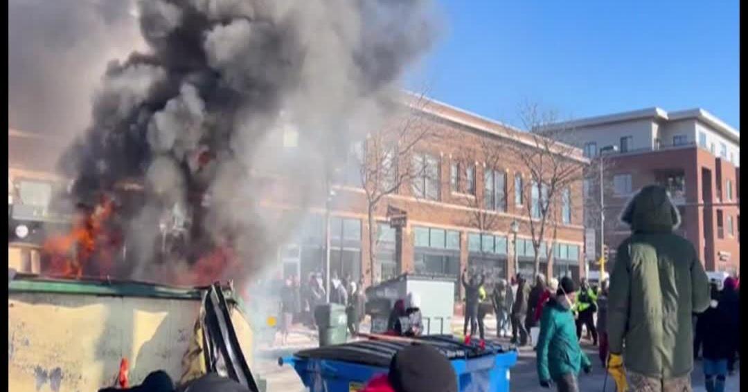RAW: Protesters set dumpster on fire after fatal shooting in ...