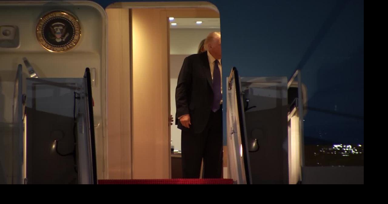 RAW: Donald Trump arrives at Joint Base Andrews after UN General ...