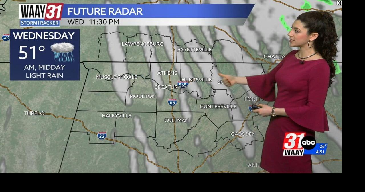 Wednesday rain and snow flurry chances | Video | waaytv.com