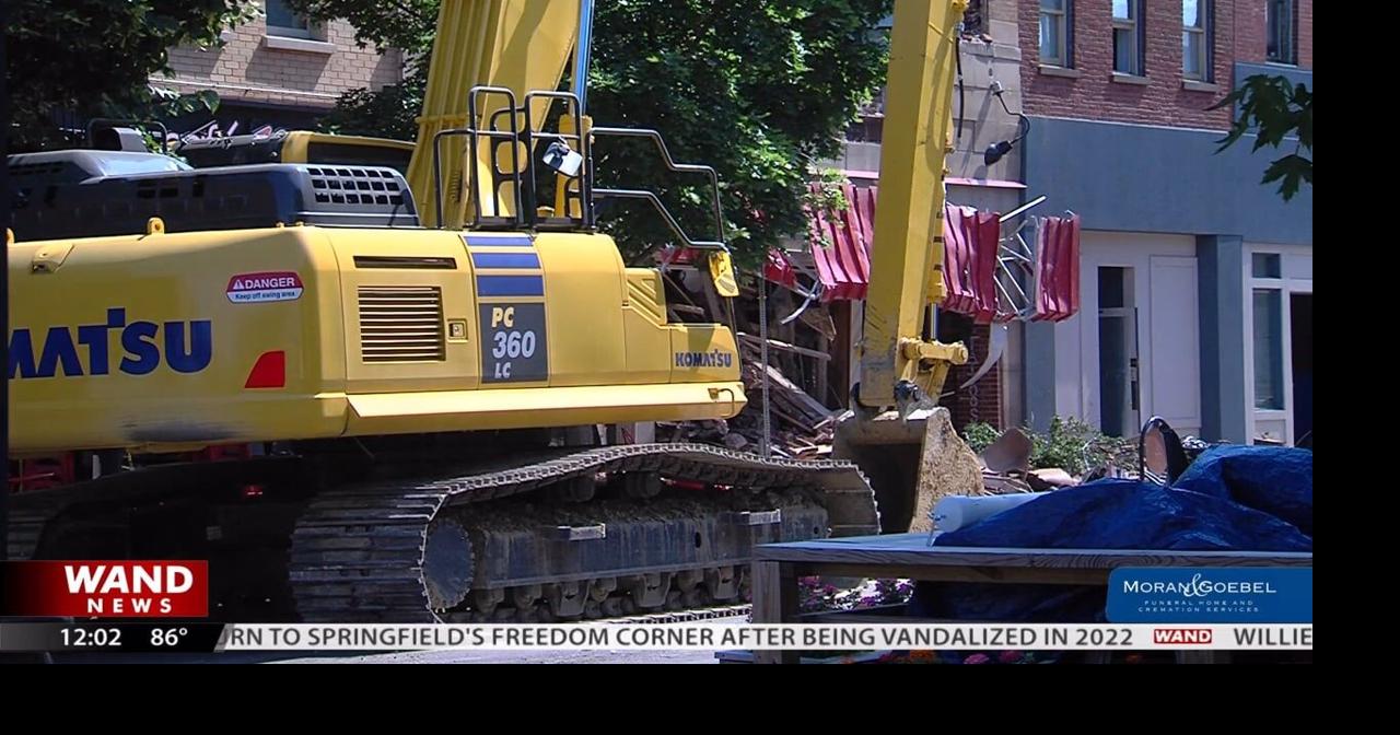 Downtown Springfield building damaged by fire partially torn down ...