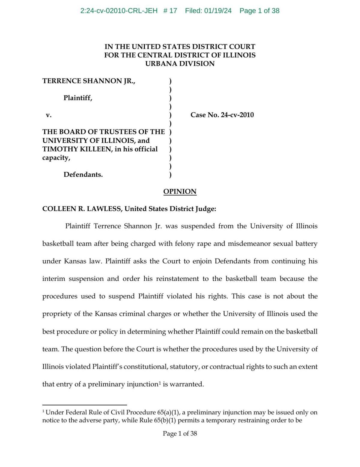 Judge rules in favor of Terrence Shannon Jr.'s temporary restraining ...