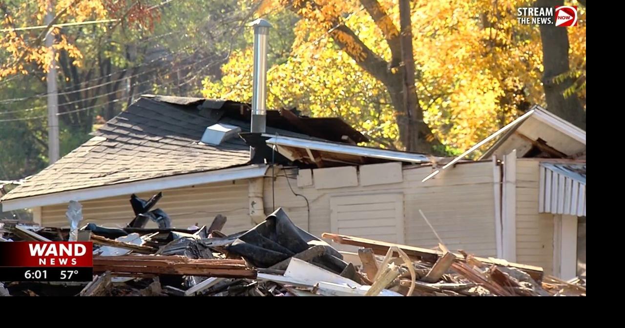 Person uses excavator to knock down house in Petersburg IL | News ...