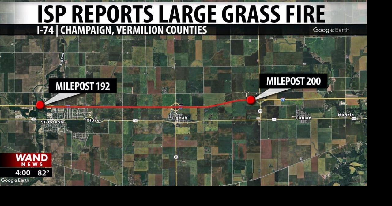 I-74 reopens after field fires near St. Joseph, Fithian | News | wandtv.com