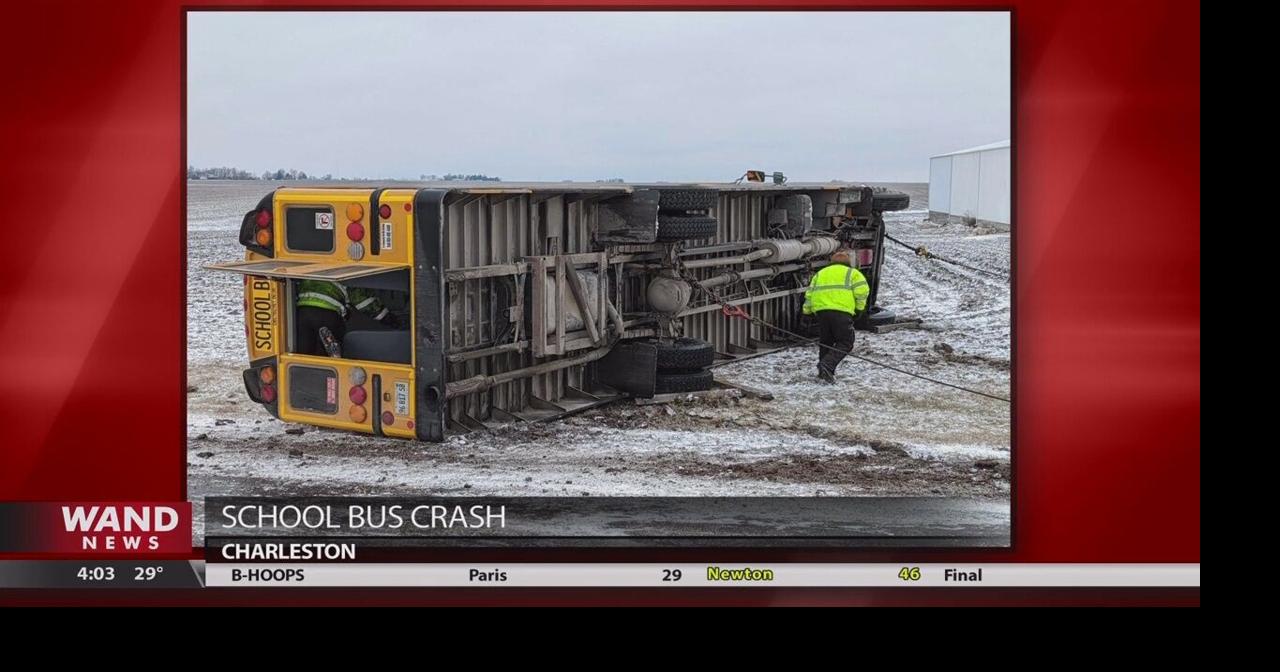 School bus flipped over in Charleston, per Illinois Central school bus ...