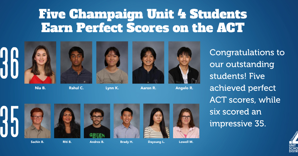 Five Unit 4 students earn perfect scores on the ACT | Education ...
