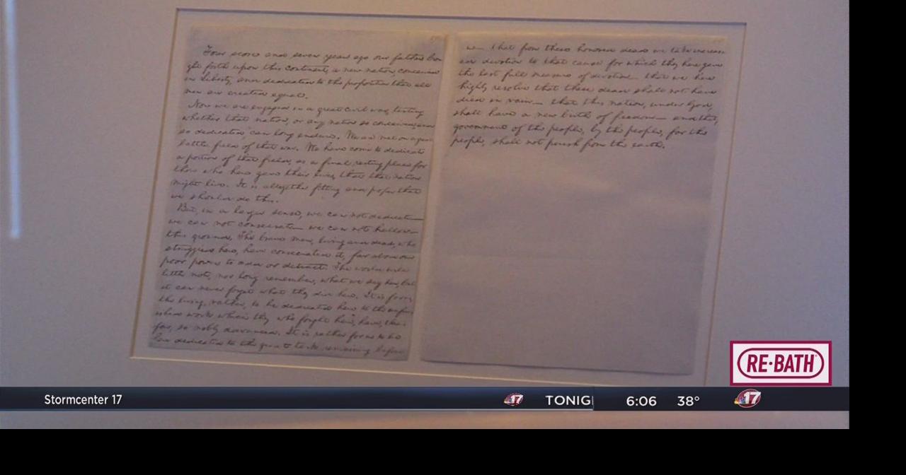 Handwritten copy of the Gettysburg Address back on display | News ...