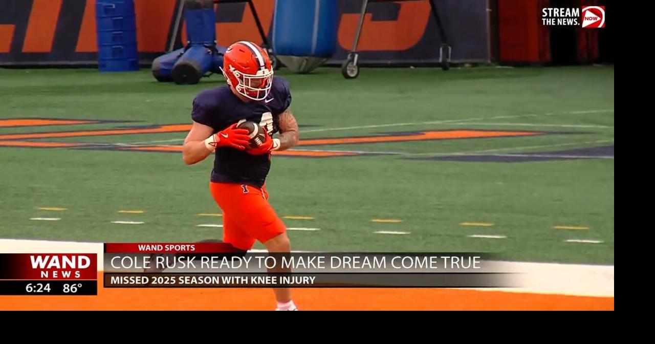 Cole Rusk living out childhood dream suiting up for Illinois after knee ...