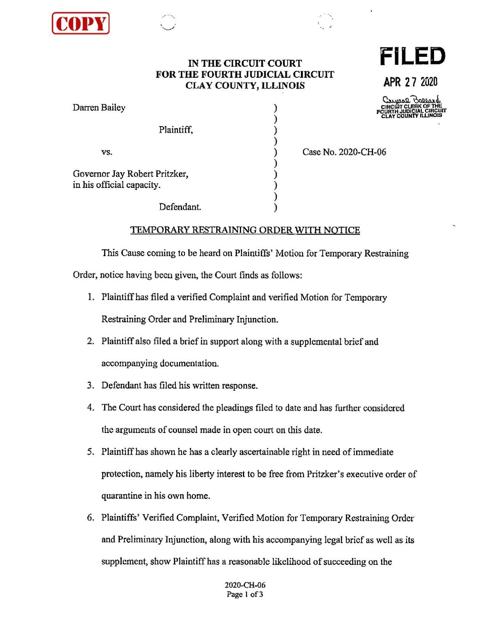 Temporary restraining order notice | | wandtv.com
