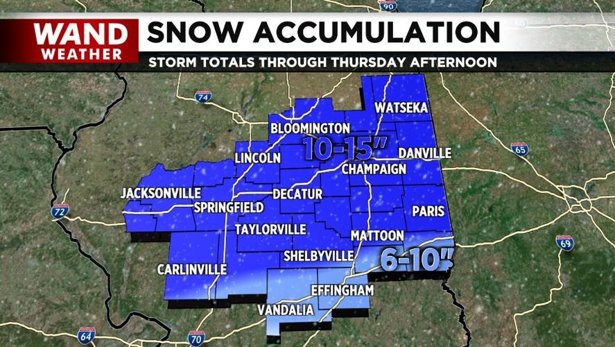 Snow accumulation thus far across Central Illinois | News | wandtv.com