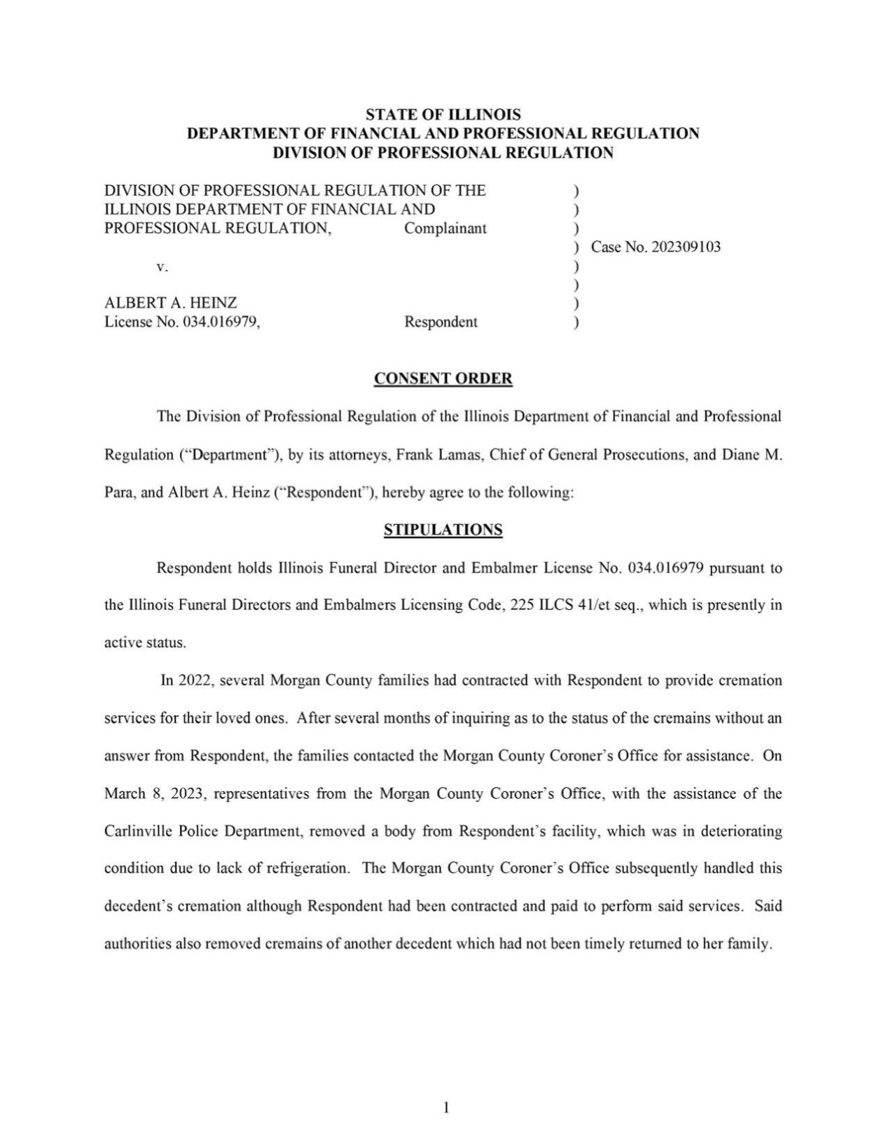 IDFPR Consent Order | | wandtv.com