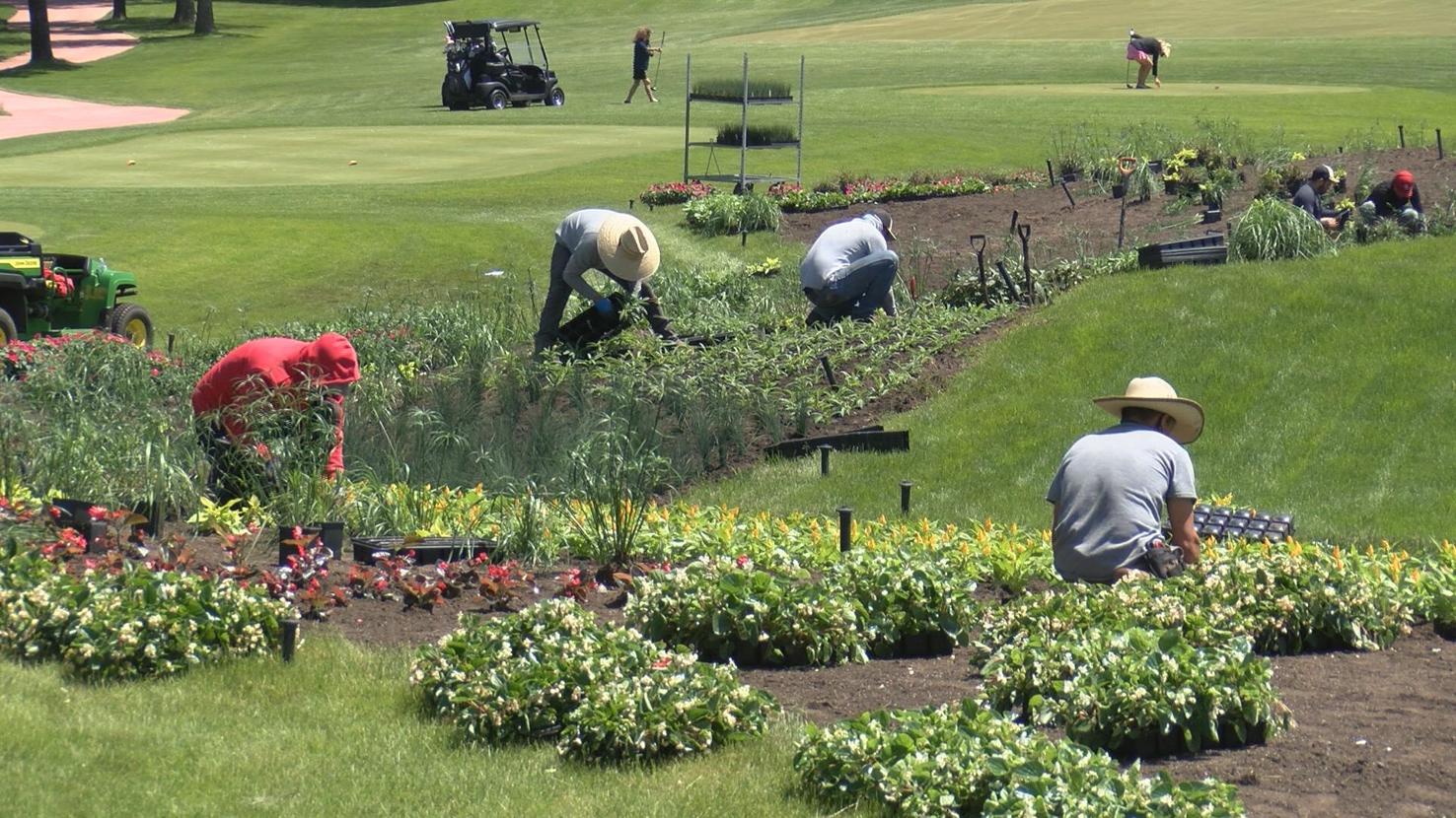 It's planting time for SentryWorld's iconic flower hole | News | waow.com