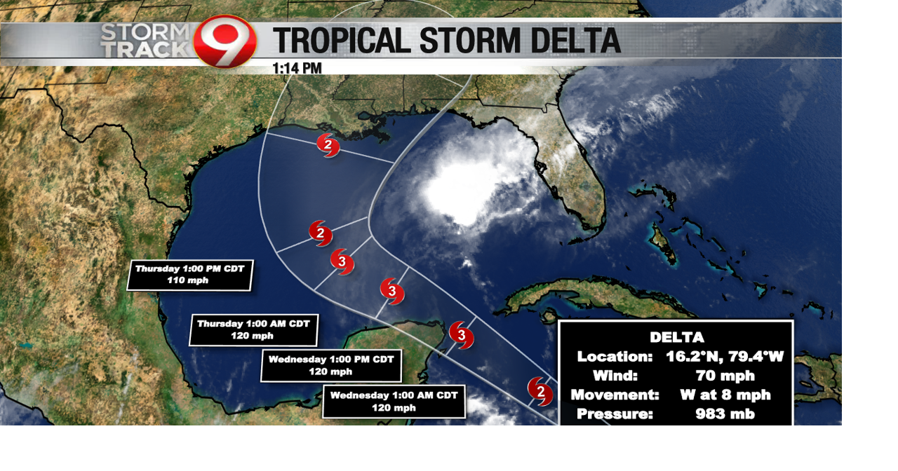 Tracking Tropical Storm Delta | Weather Blog | waow.com