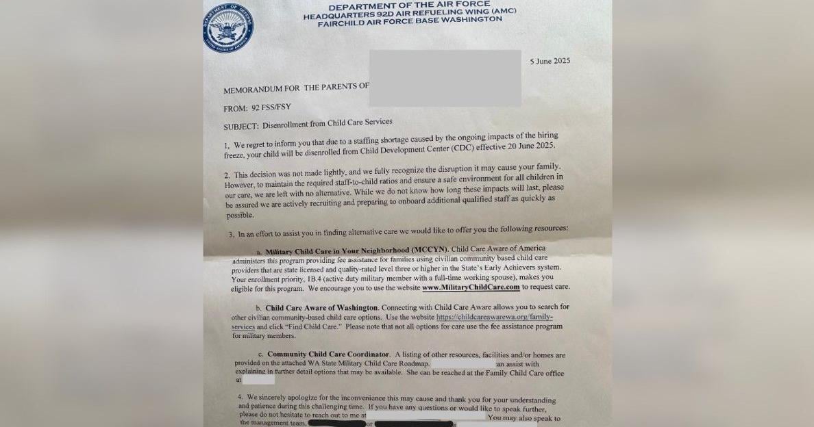 Fairchild Air Force Base axes child care for two dozen families due to ...