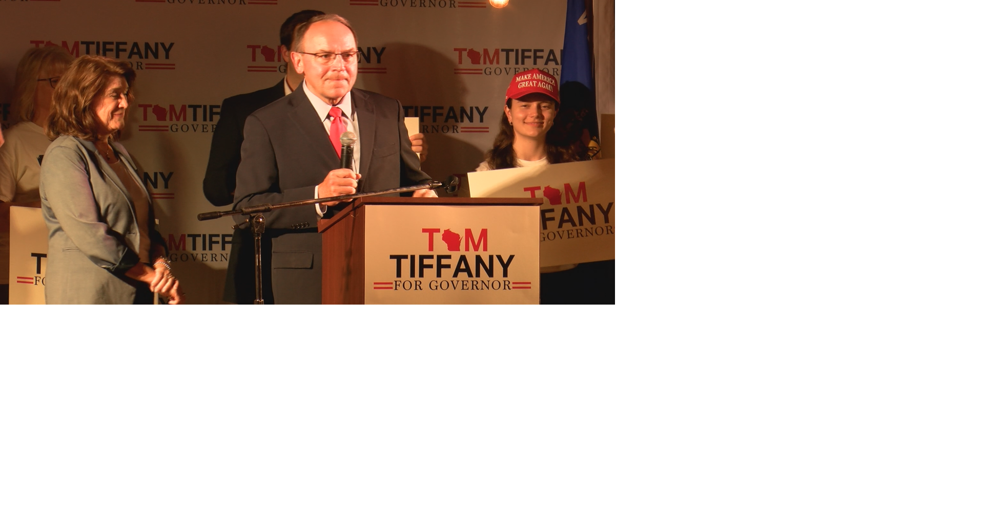 U.S Rep. Tom Tiffany holds gubernatorial campaign rally in Rib Mountain ...