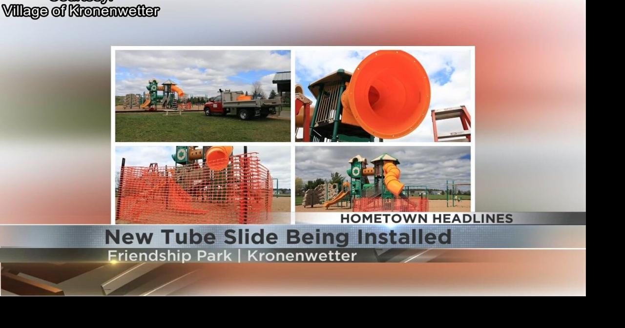 New tube slide being installed at Friendship Park in Kronenwetter ...