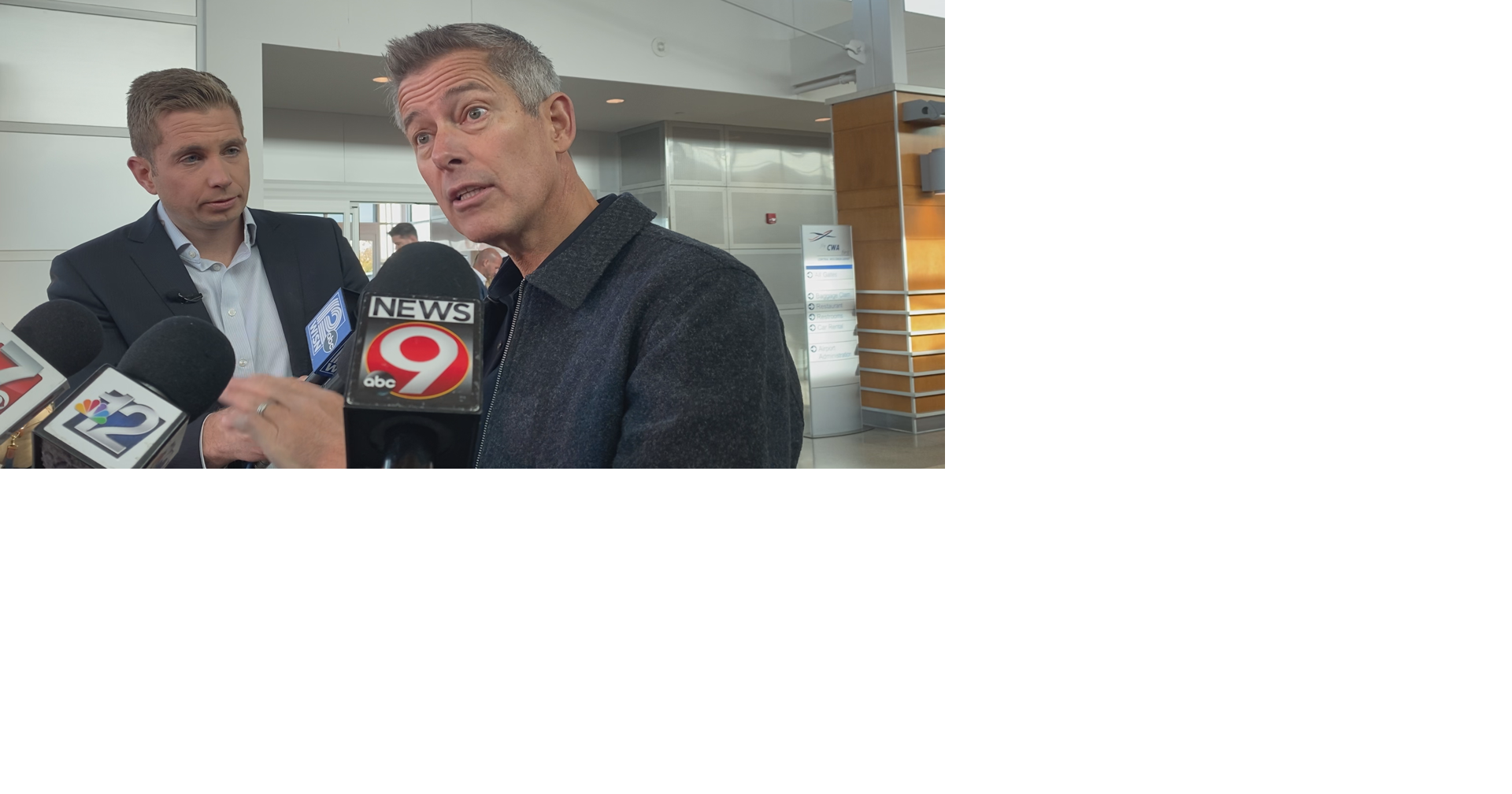 Secretary of Transportation Sean Duffy visits Central Wisconsin Airport ...