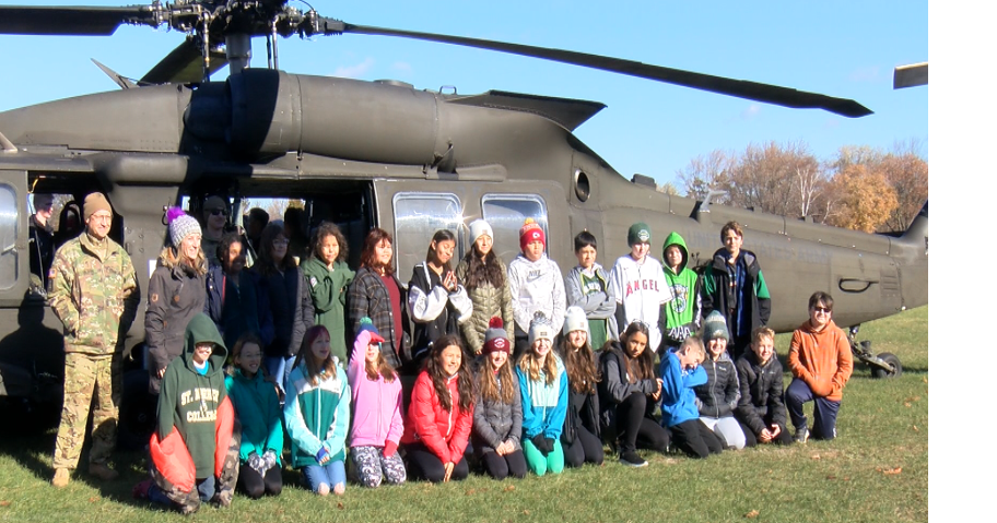 Black Hawk helicopter lands at Shawano Middle School amid Veterans ...