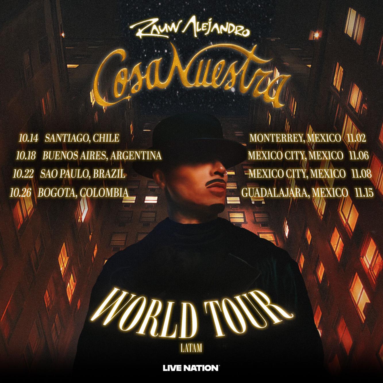 Rauw Alejandro anuncia gira por Latinoamérica de su Cosa Nuestra World ...