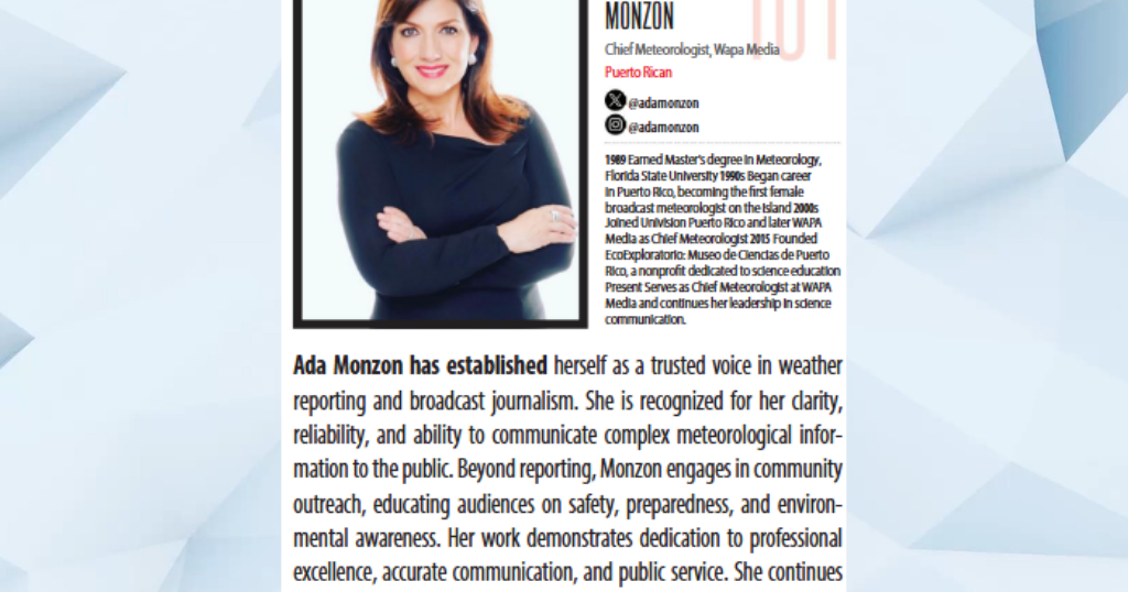 Ada Monzón es seleccionada en prestigioso listado de la revista Latino ...