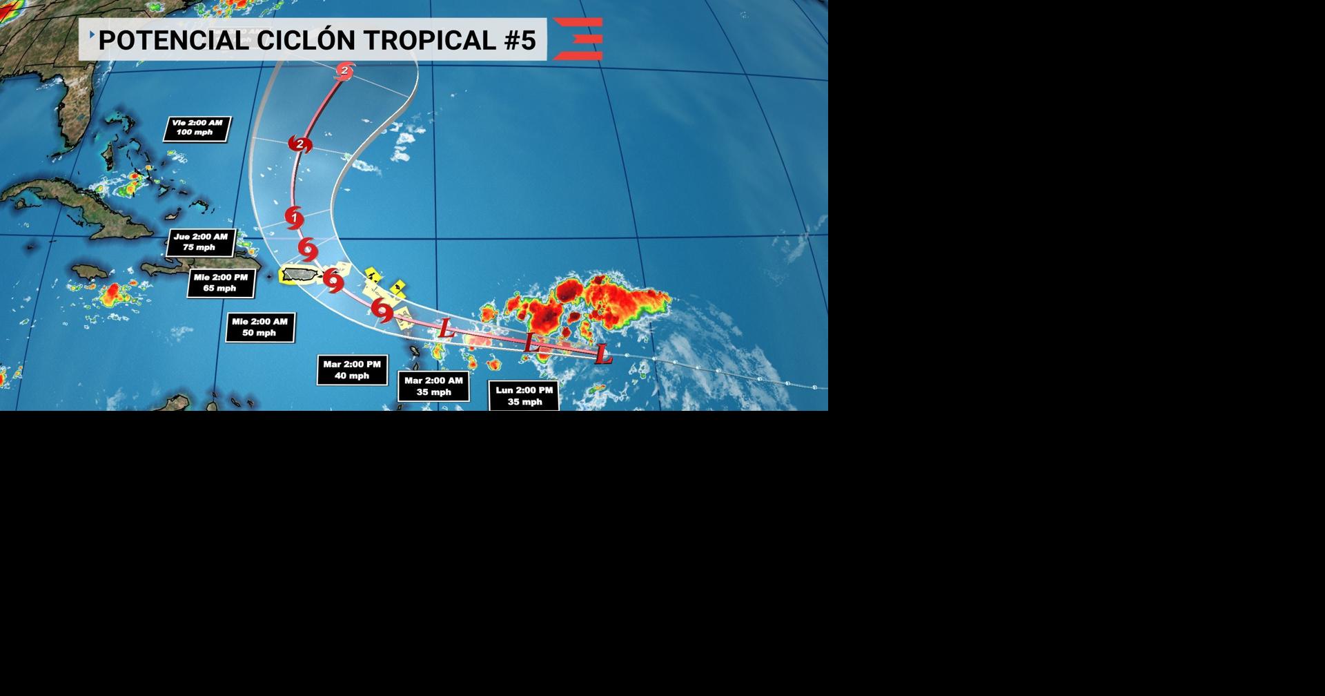 Emiten vigilancia de tormenta tropical para Puerto Rico por potencial ciclón #5 | El Tiempo ...