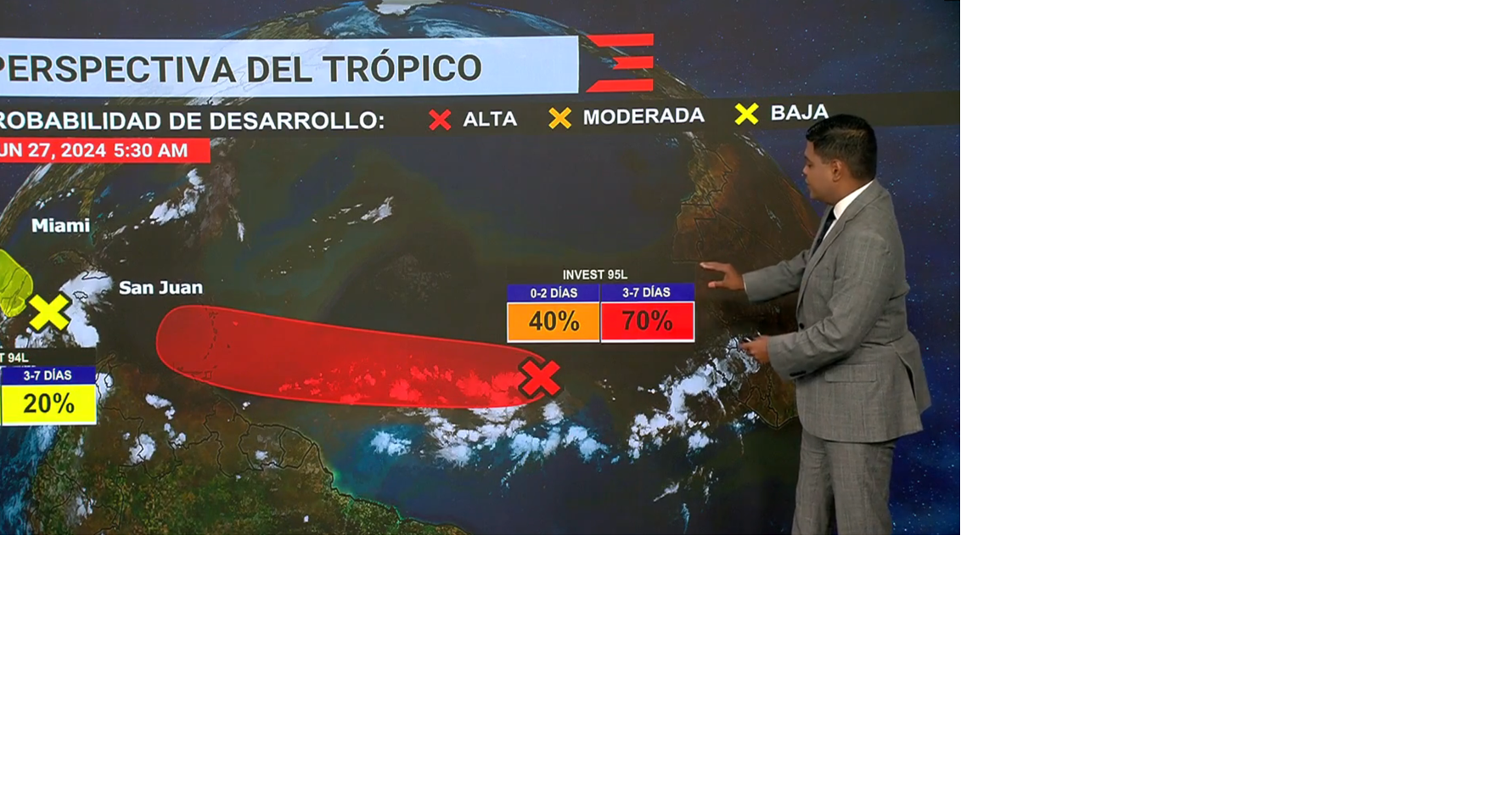 Tiempo: Invest 95L aumenta probabilidad de desarrollo a 70%, sigue ruta ...