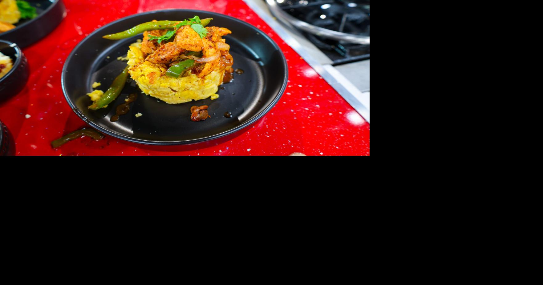 Receta: Rellenos de papa, mofongo de pollo al ajillo, budín con queso ...