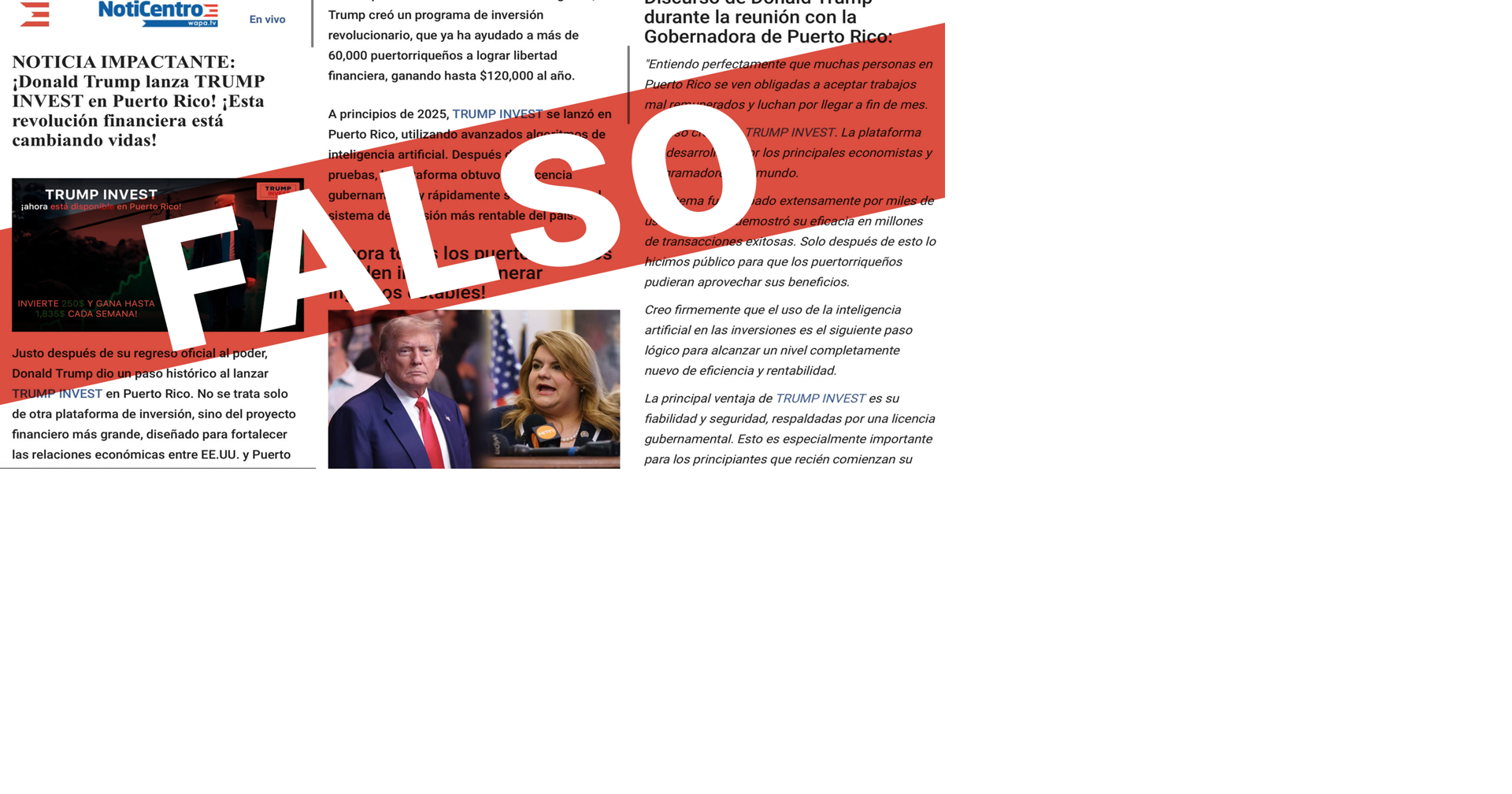Wapa alerta de “fake news” utilizando logo de Noticentro y Wapa Digital ...