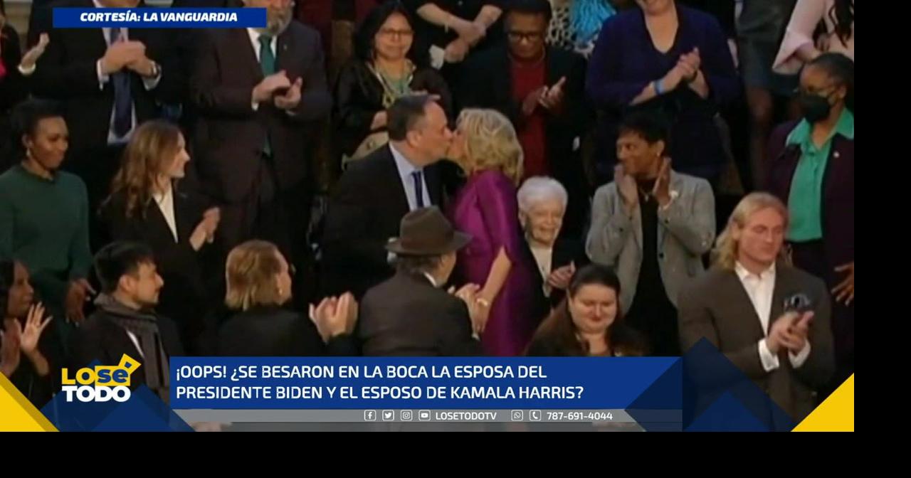 ¿Se besan esposa del presidente Biden y el esposo de Kamala Harris ...