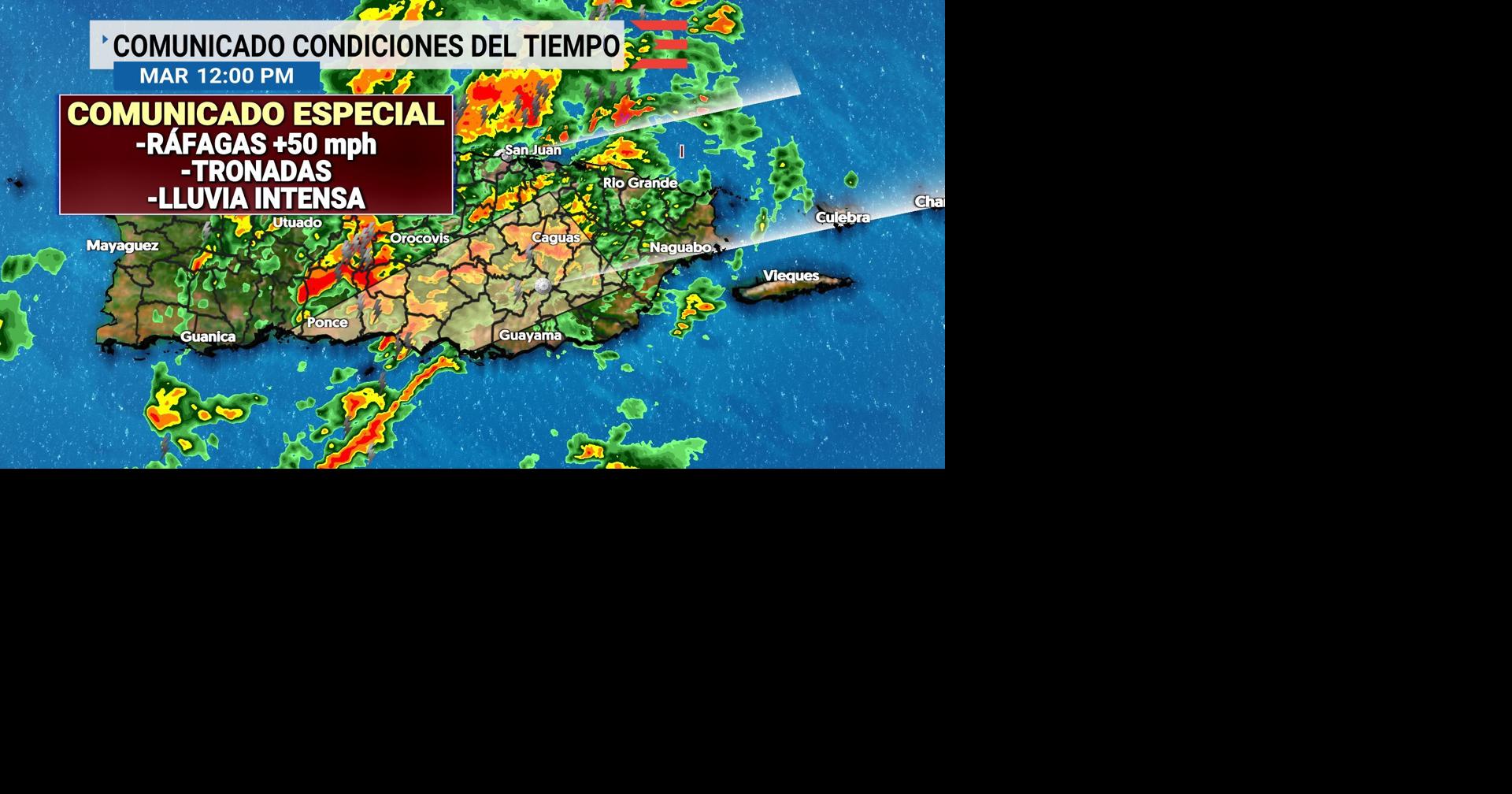 Fuertes tronadas sobre mitad este de Puerto Rico | El Tiempo | wapa.tv