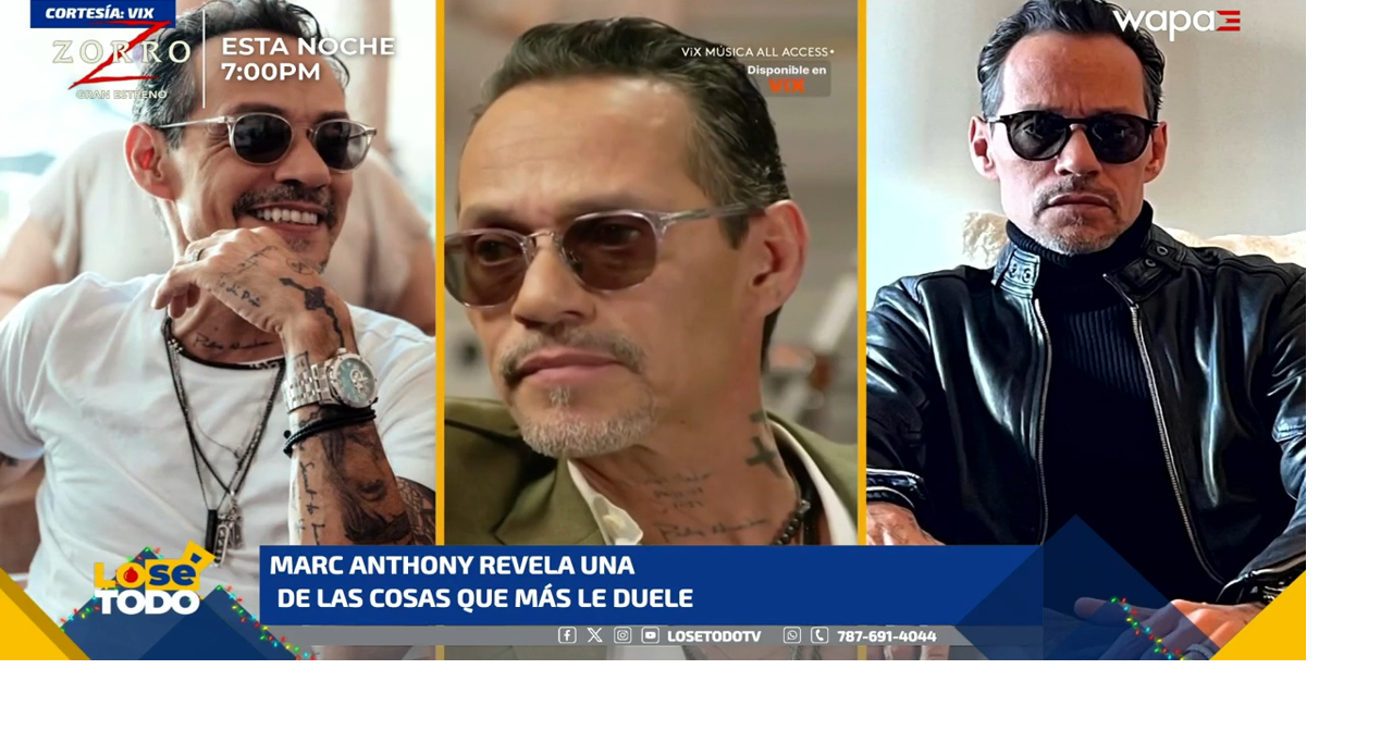 Marc Anthony revela una de las cosas que más le duele | Lo Sé Todo ...