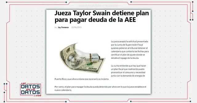 Jueza Taylor Swain detiene plan para pagar deuda de la AEE | Los Datos ...