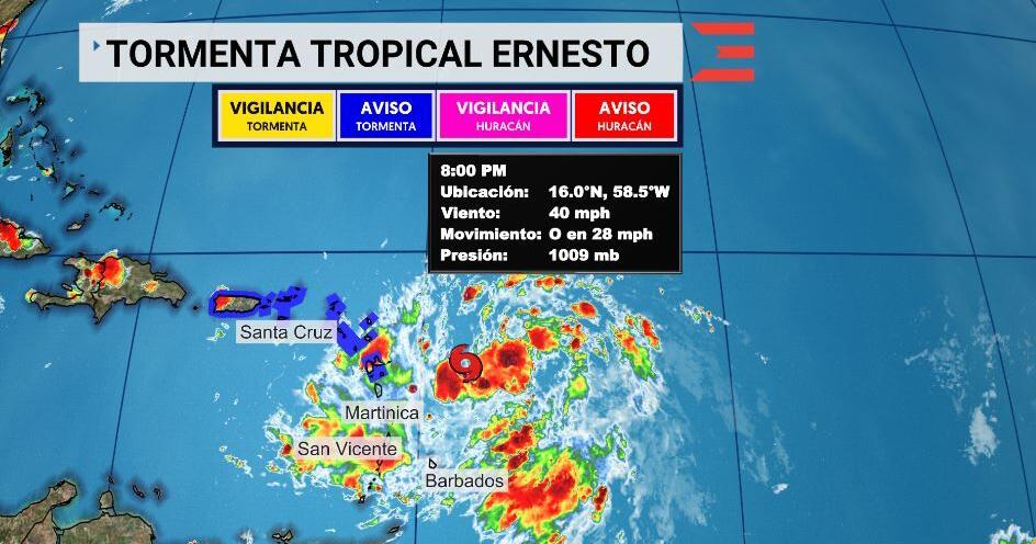 Tormenta Ernesto continúa avanzando por el Caribe | El Tiempo | wapa.tv