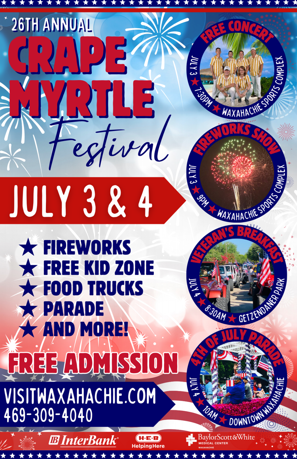 Crape Myrtle Festival, Fireworks & Parade July 3-4 | Arts ...