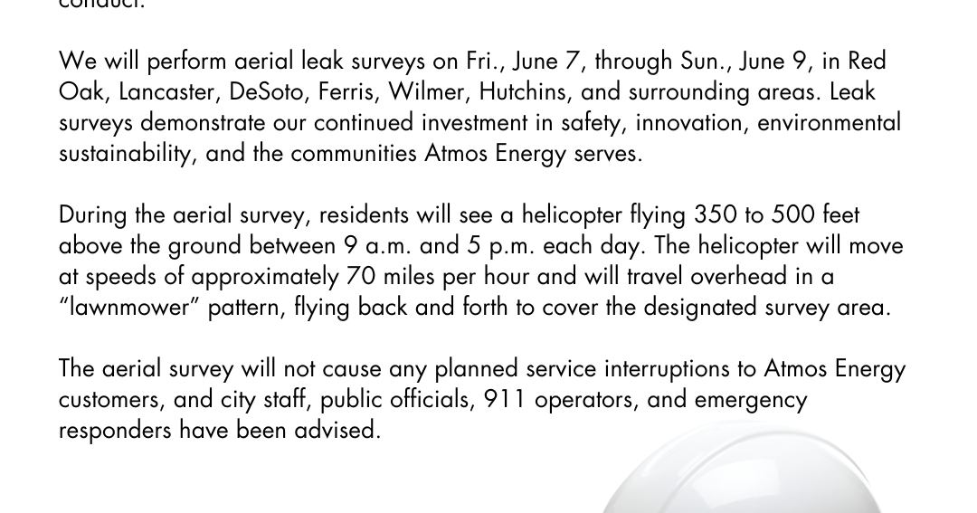 Atmos Energy to deploy aerial technology in Red Oak, Lancaster, DeSoto ...