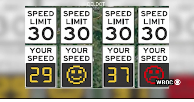 DelDOT Pilot Program Adds Emojis To Speed Signs | Latest News | wboc.com