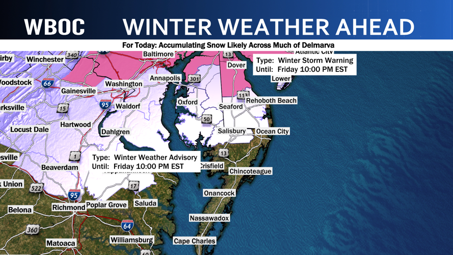 A Snowy End To Work Week Ahead! | WBOC Weather | wboc.com