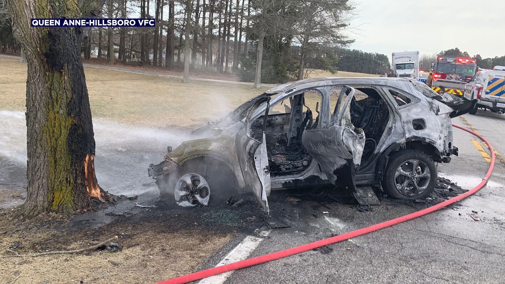 Two Men Rescue Driver from Car After Fiery Crash in Queen Anne's County ...