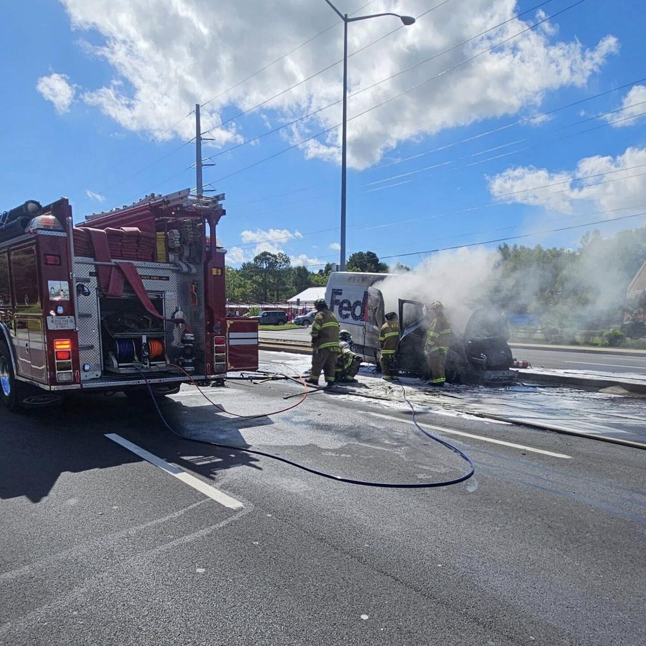FedEx van fire snarls traffic on Rt. 50 in Cambridge | Latest News ...