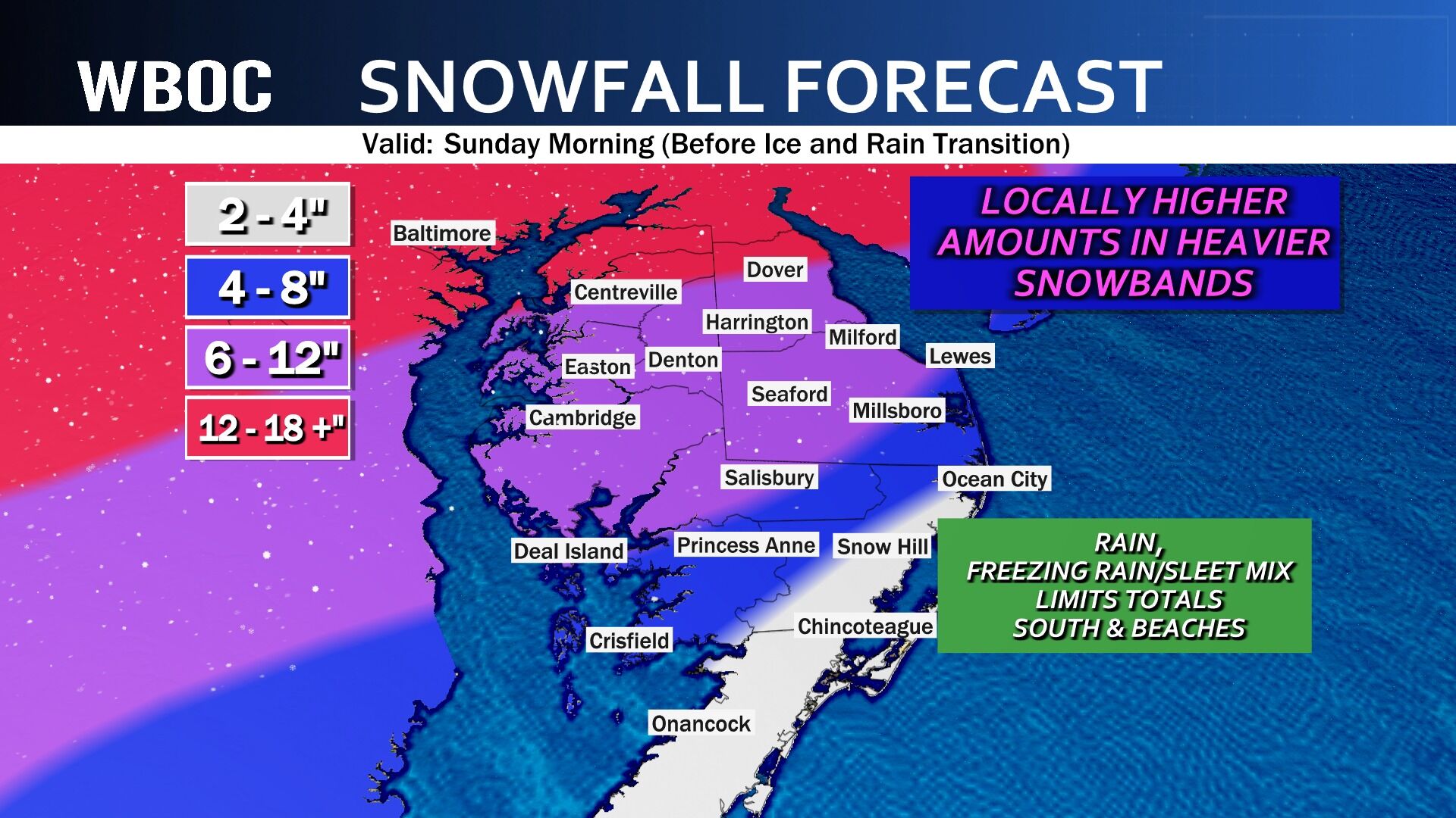 Snowfall expected across Delmarva before transitioning to ice and rain ...