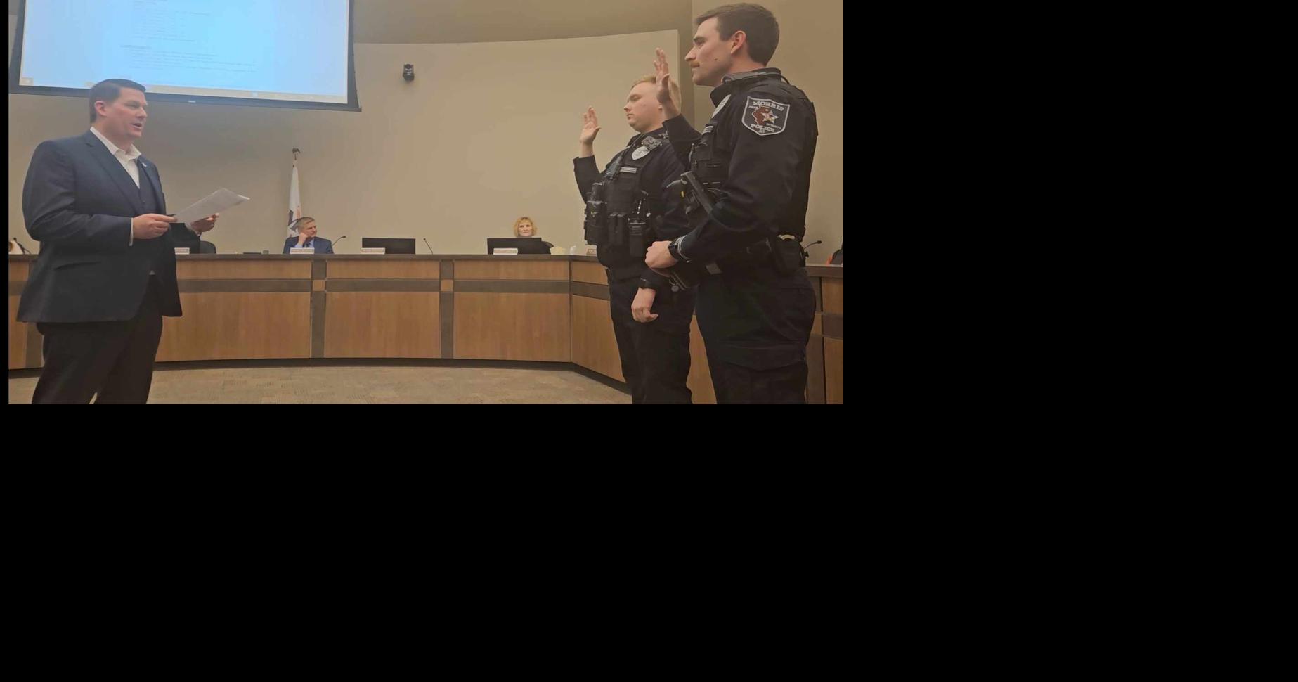 Two Morris Police Officers Sworn-in During City Council Meeting | Local ...