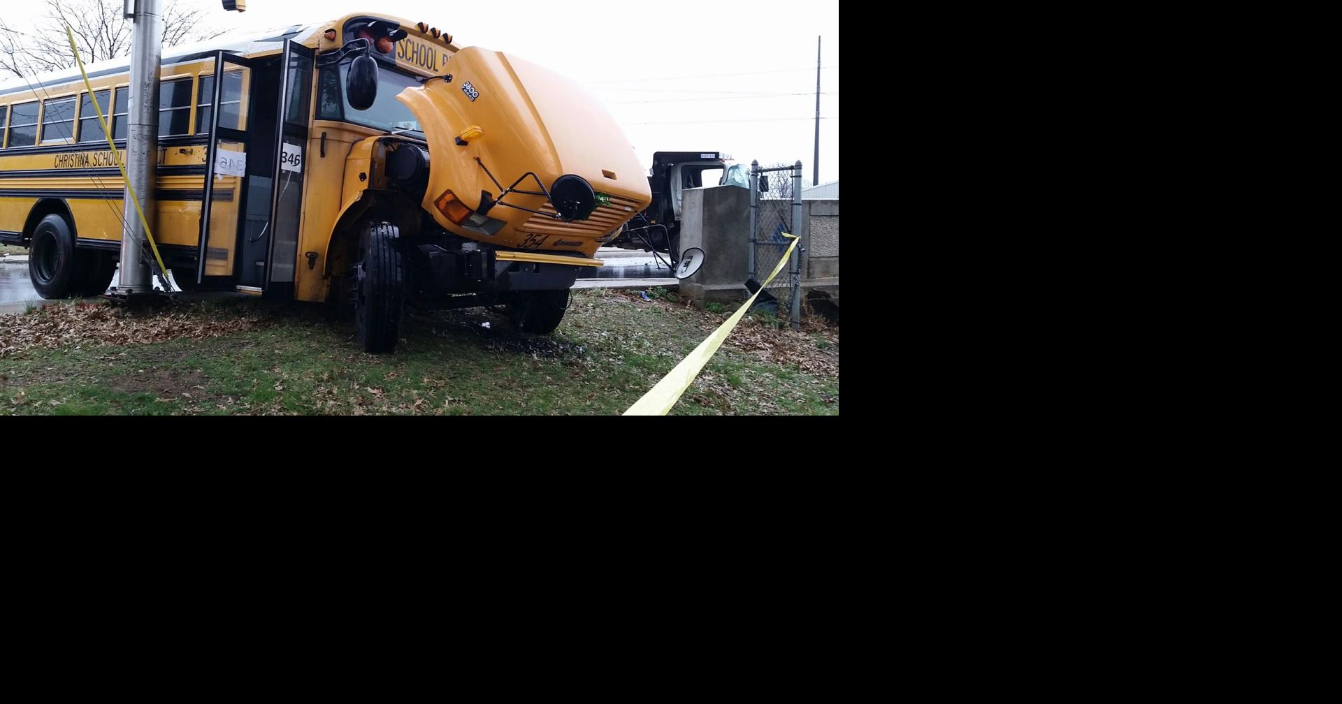 VIDEO: 4 hurt after Christina school bus, dump truck collide, charges ...