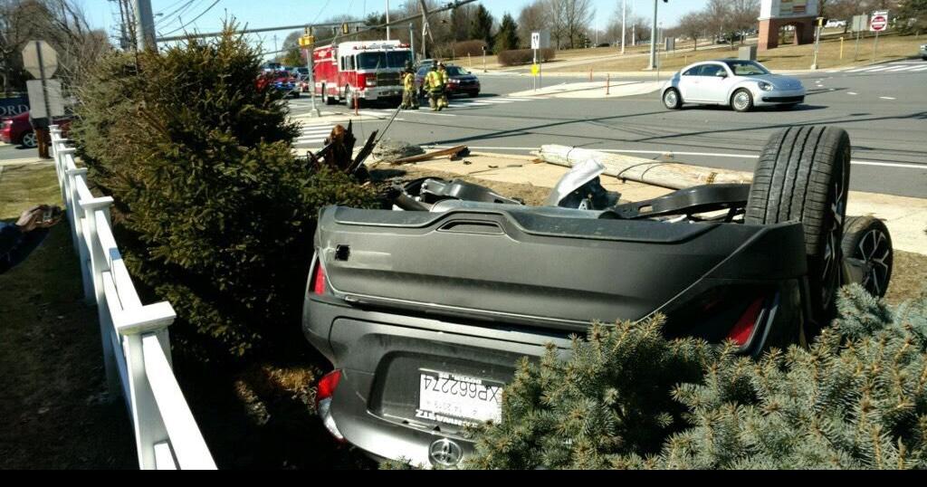Car Slams Into Utility Pole Overturns In Brandywine Hundred The