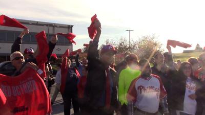 VIDEO | Phillies flag flies at New Castle Co. pep rally | The Latest ...