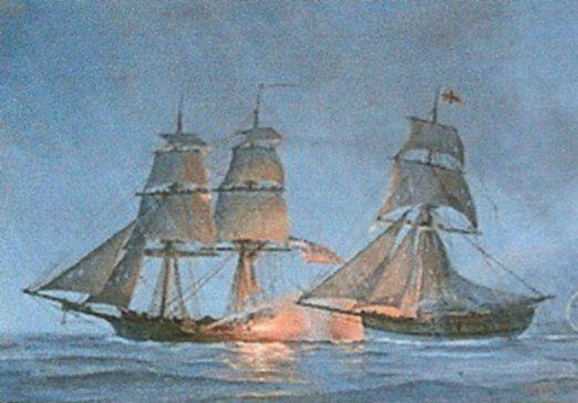 American warship Lexington captures the HMS Edward - April 7, 1776 ...