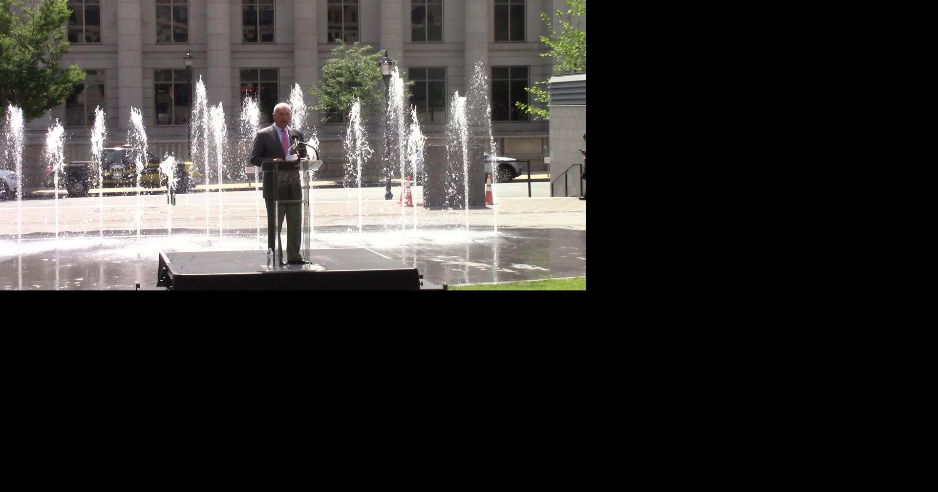 Re-envisioned Rodney Square gets new fountains, Caesar Rodney statue's ...