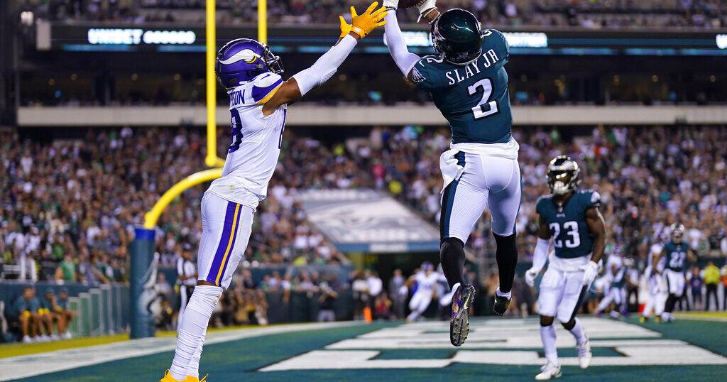 Slay's INTs, Hurts' arm and legs send Eagles to Monday Night victory ...