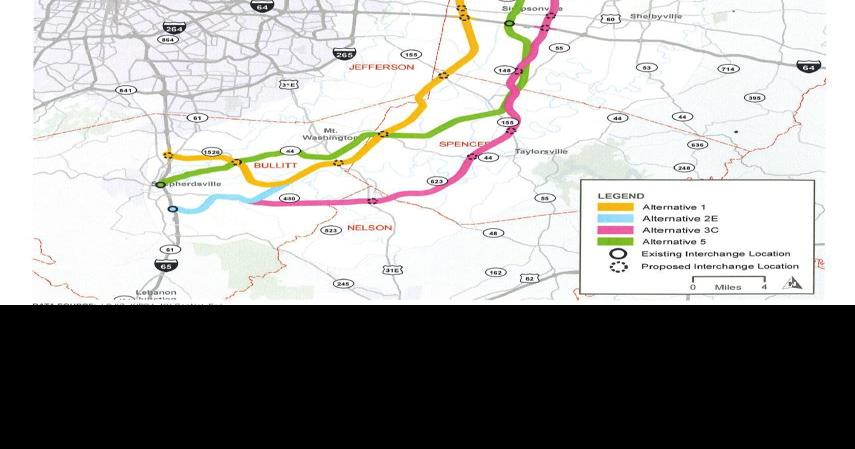 Final four: State narrows routes for Louisville-area bypass | In-depth ...