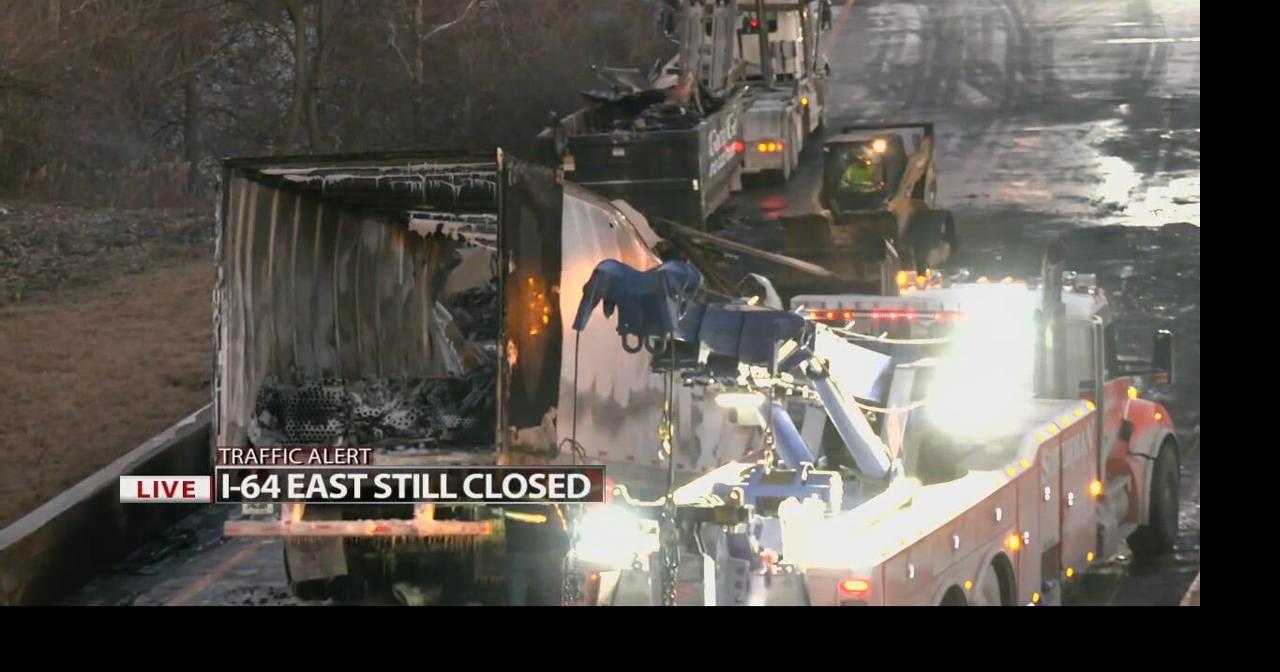 Crews still clearing scene on I-64 East 12 hours after fiery 5-car ...
